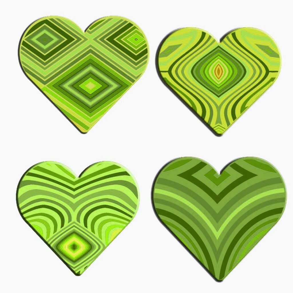 Valentine Heart Cut-out SVG Lime Green DXF | MasterBundles