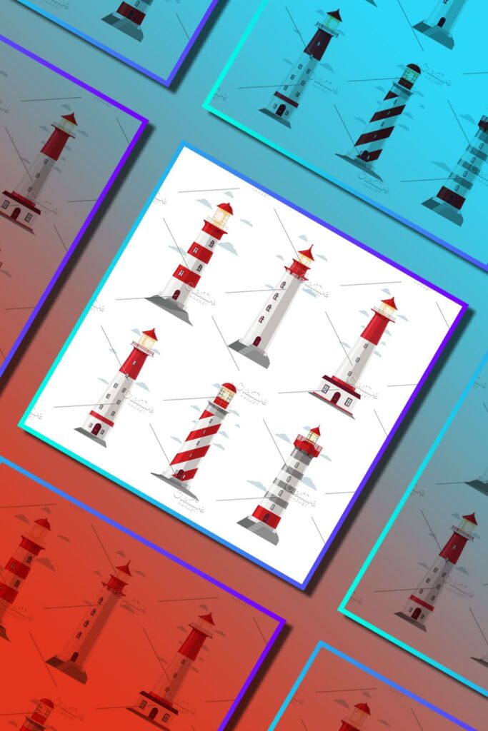 Cartoon Lighthouse Icons – MasterBundles