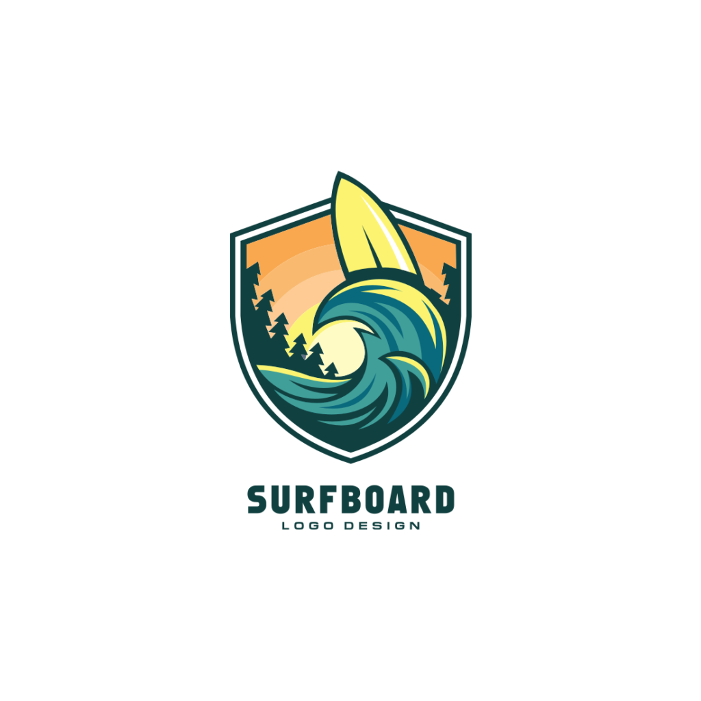 Surfboard Logo Vector Design - MasterBundles