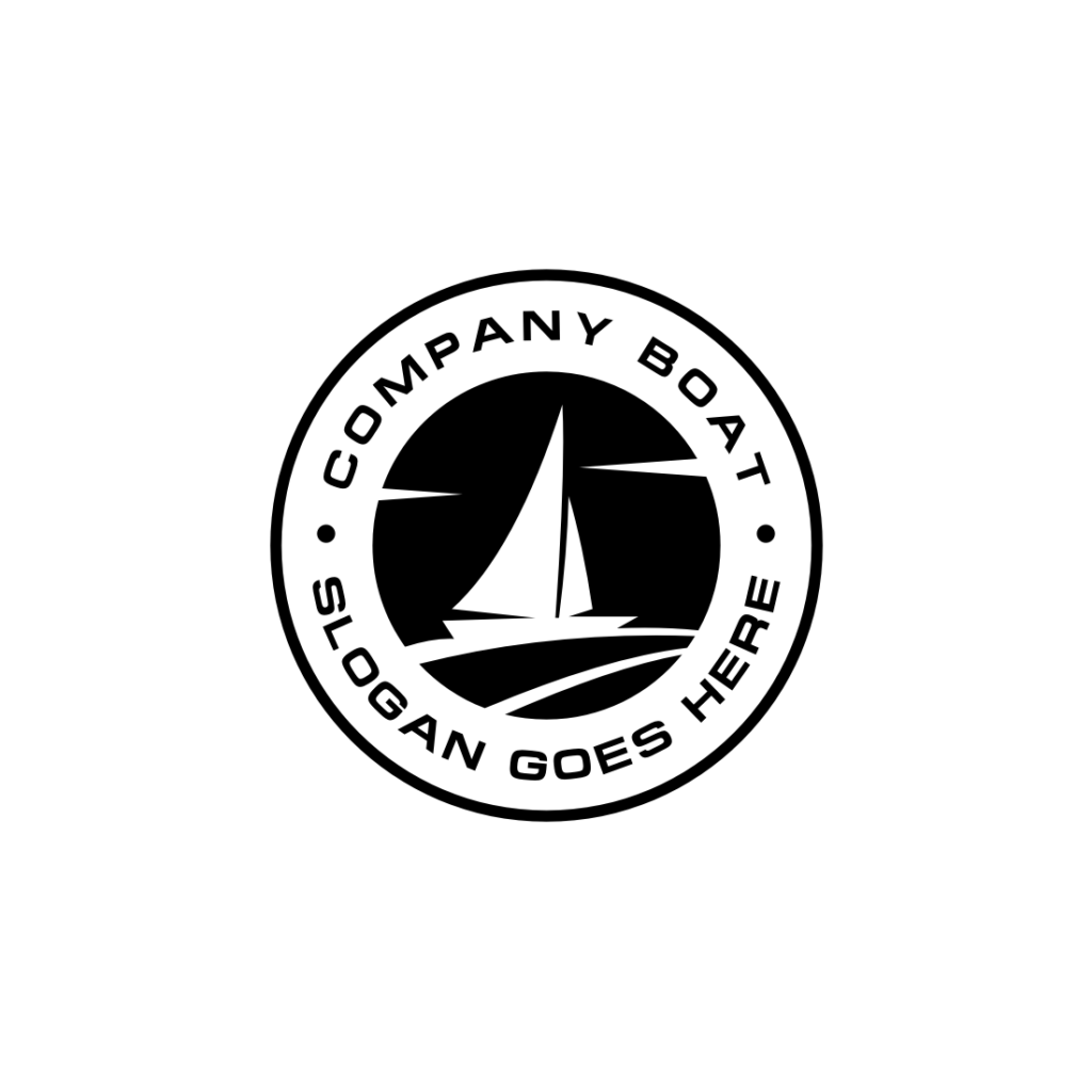 Vector Sailboat Emblem Circle Logo - MasterBundles