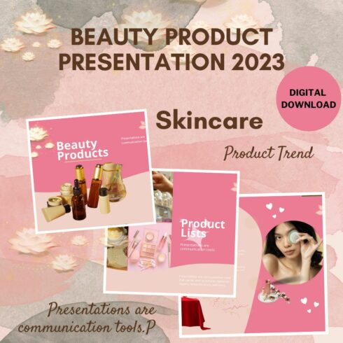 Beauty Skincare Launch Presentation Template - MasterBundles
