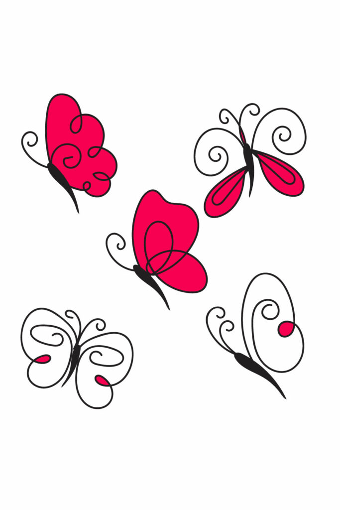 Butterfly Line Art SVG - MasterBundles