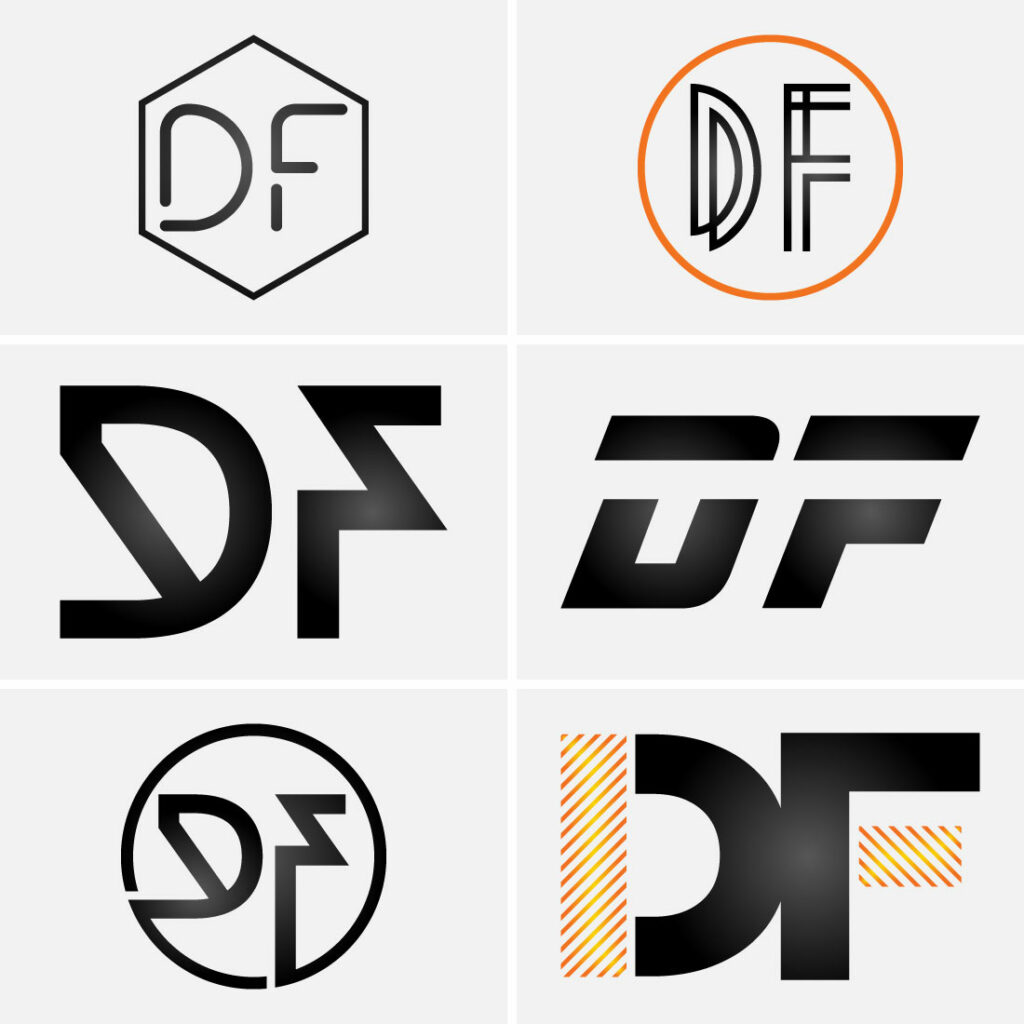 Initial Letter D F Logo Design Vector Template. Graphic Alphabet Symbol ...