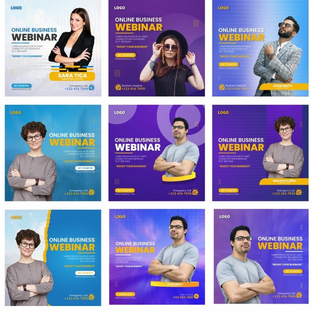 Online webinar Instagram post Template - MasterBundles
