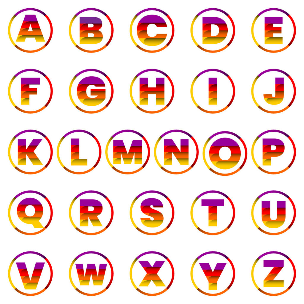 Initial A-Z Monogram Letter Alphabet in a Circle | MasterBundles