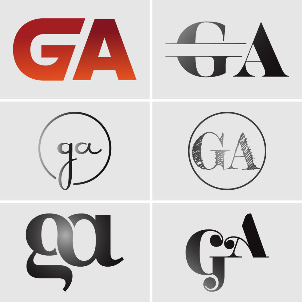Initial Letter G A Logo Design Vector Template. Graphic Alphabet Symbol ...