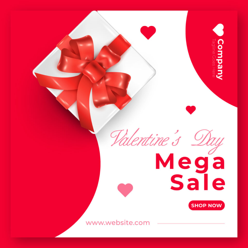 Valentines Day Social Media Post Banner Design - MasterBundles