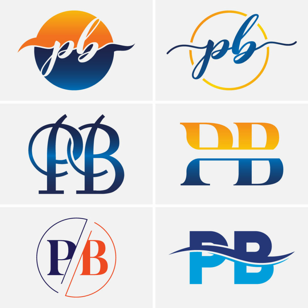 Initial Letter P B Logo Design Vector Template. Graphic Alphabet Symbol ...