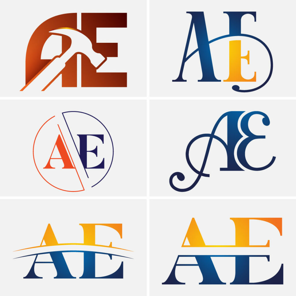 A E Initial Letter Logo design, Graphic Alphabet Symbol for Corporate ...