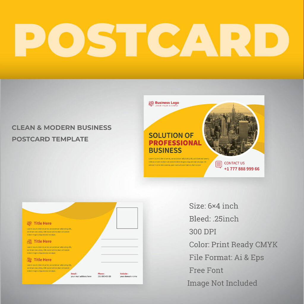 Minimal Industrial Postcard Template Design | MasterBundles