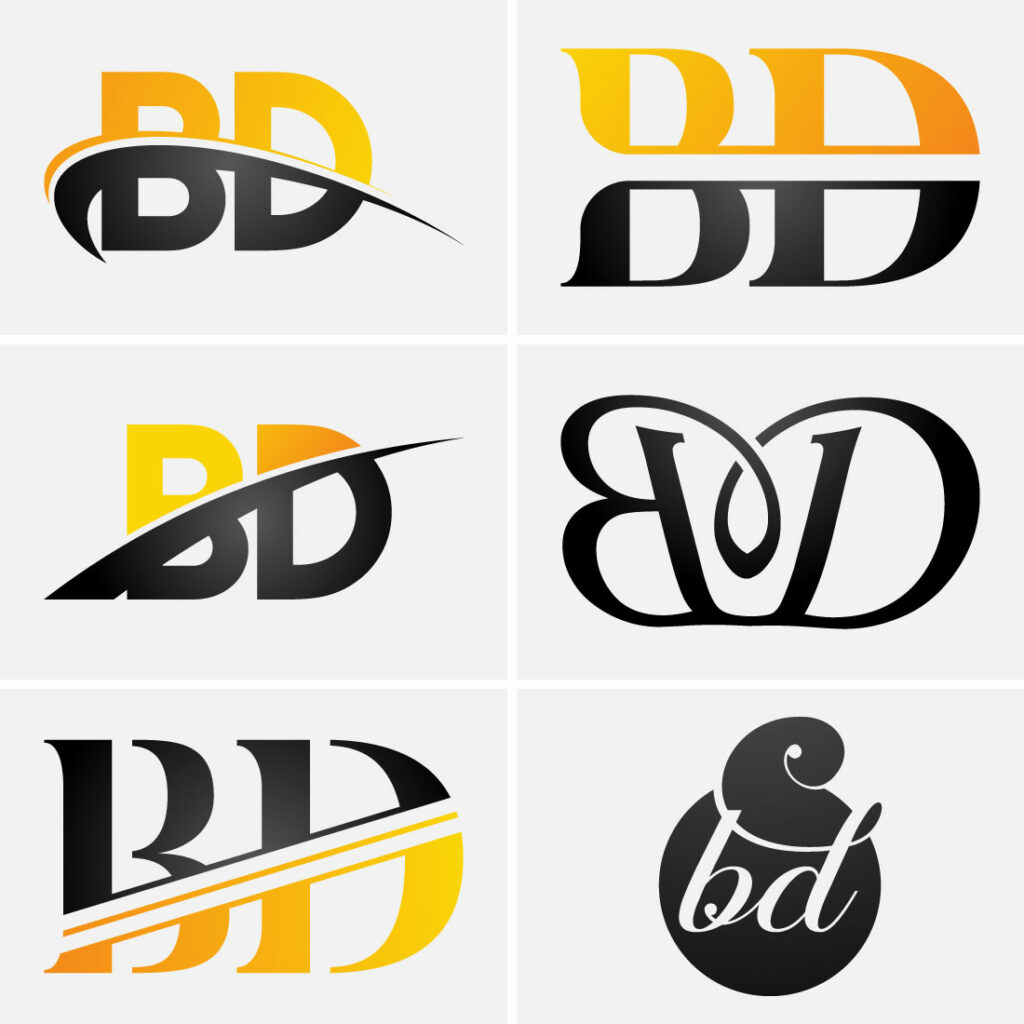 B D Initial Letter Logo design, Graphic Alphabet Symbol for Corporate ...