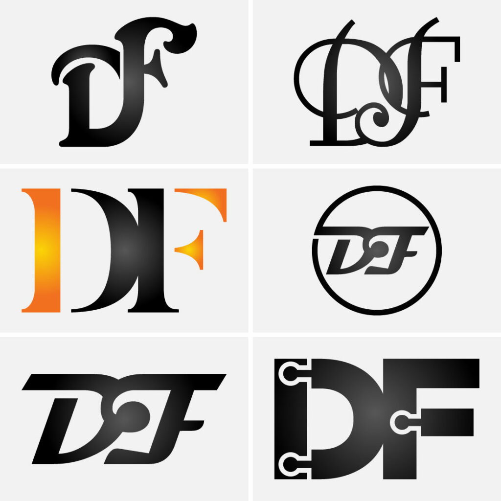 Initial Letter D F Logo Design Vector Template. Graphic Alphabet Symbol ...