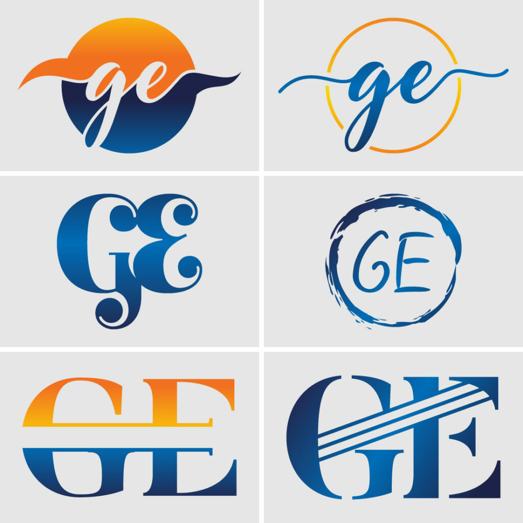 Initial Letter G E Logo Design Vector Template. Graphic Alphabet Symbol ...