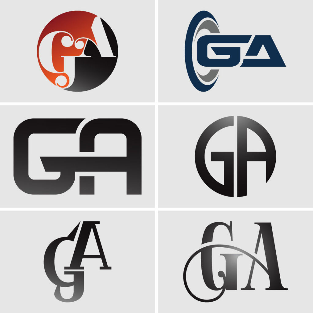 Initial Letter G A Logo Design Vector Template. Graphic Alphabet Symbol ...
