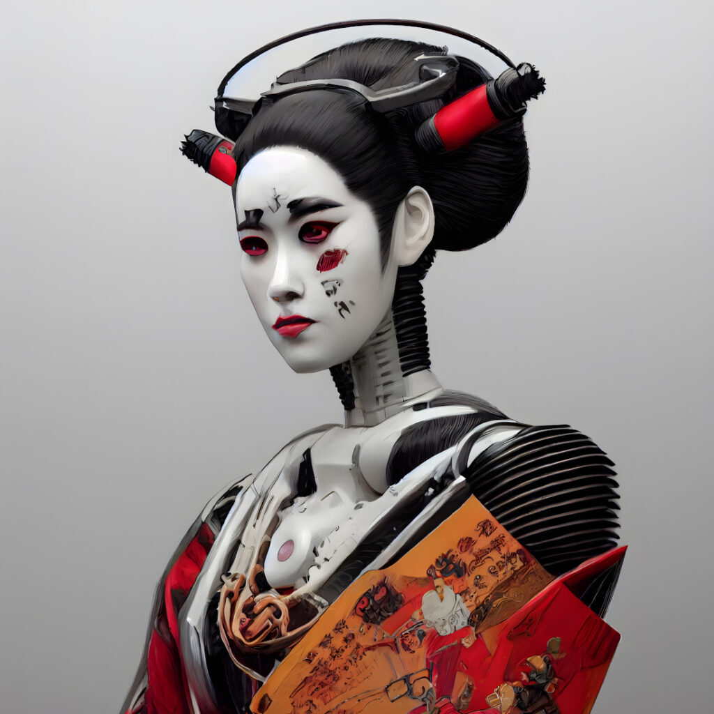 Amazing Set Pack Portraits of Futurist Robotic Cyberpunk | MasterBundles