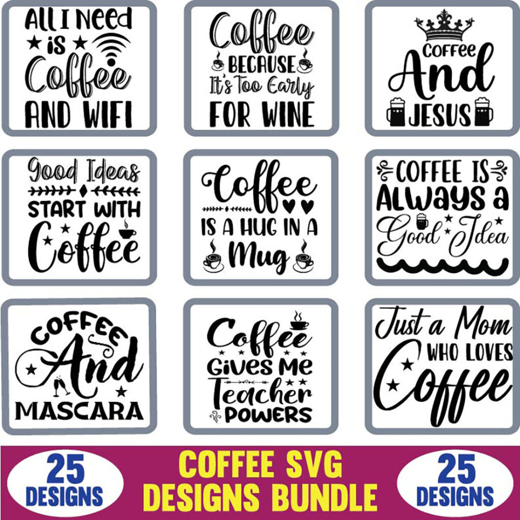 Coffee SVG Designs Bundle - MasterBundles