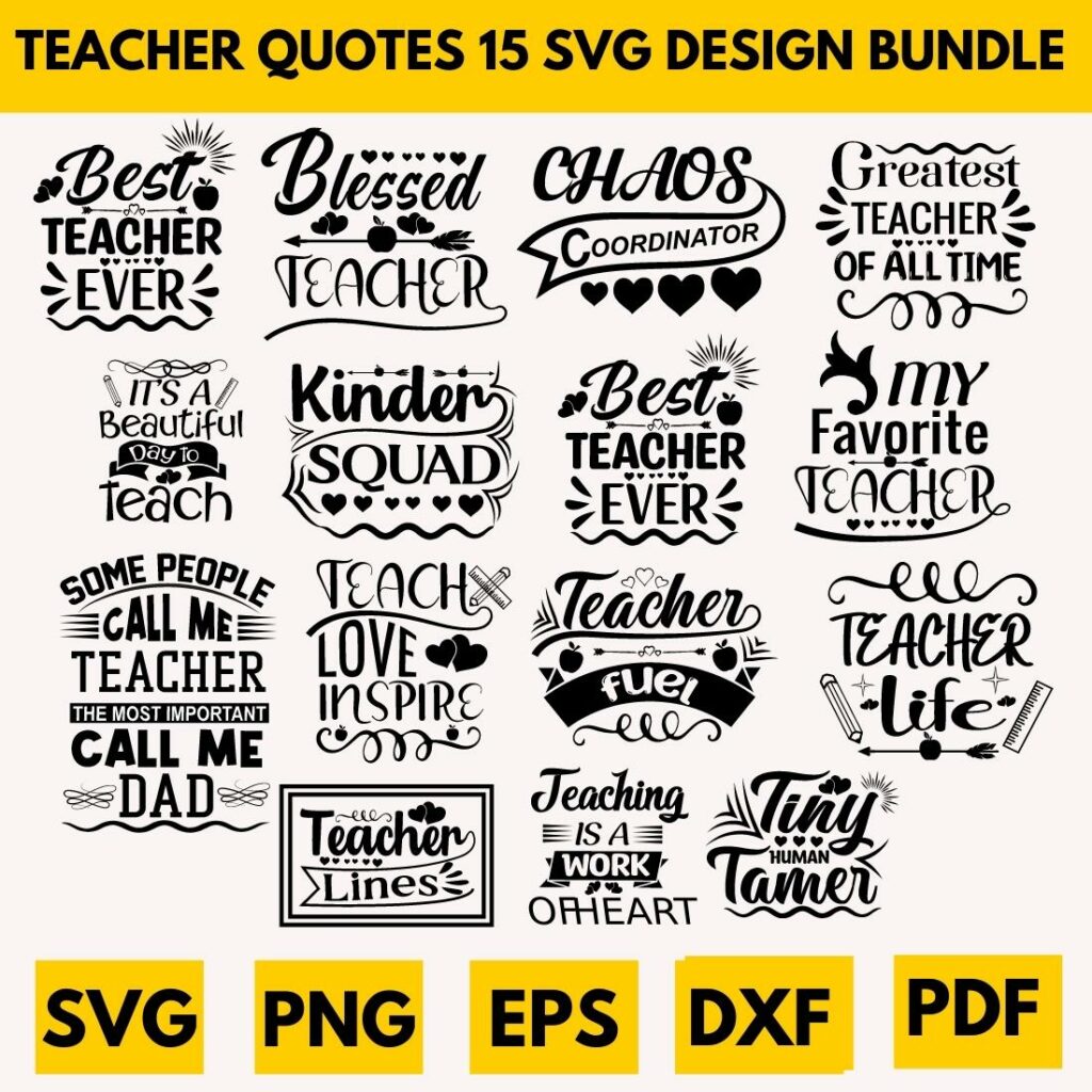 Teacher SVG Designs Bundle - MasterBundles