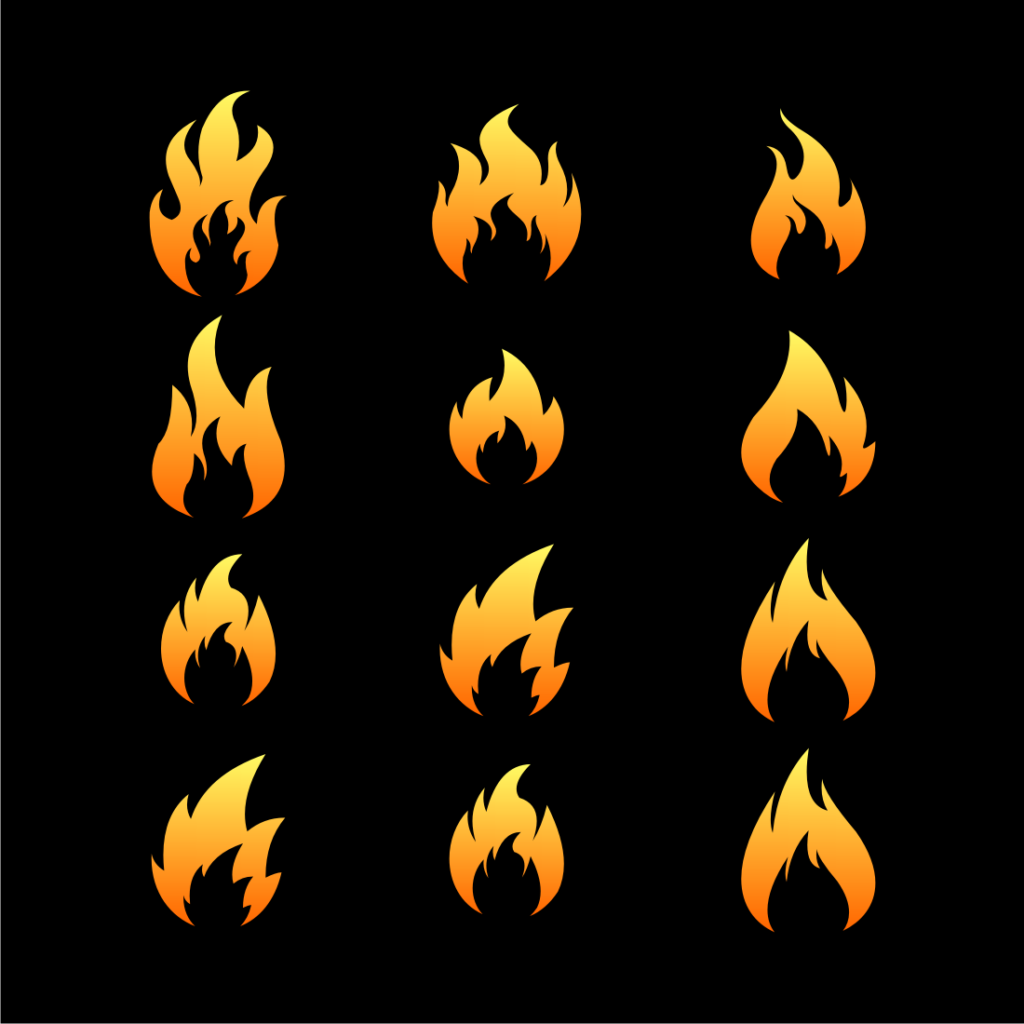 Set Of Fire Logo Vector Design Template - MasterBundles