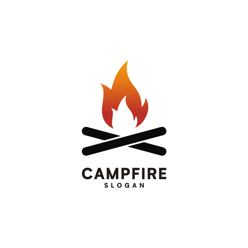 Vector Campfire With Firewood Logo - MasterBundles