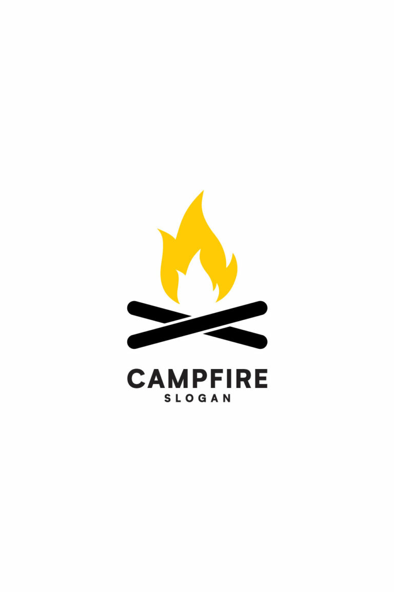 Vector Campfire With Firewood Logo - MasterBundles