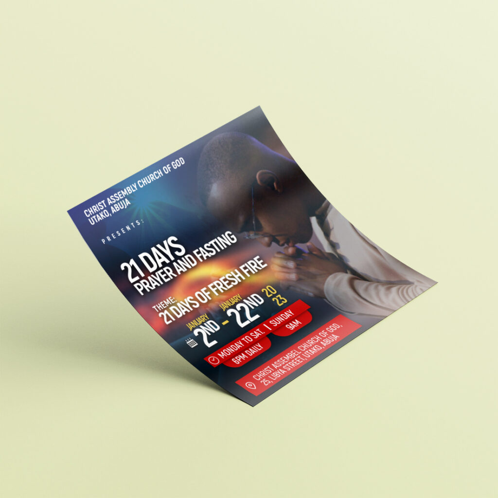 21 Days Prayer and Fasting Church Flyer Template Design - MasterBundles