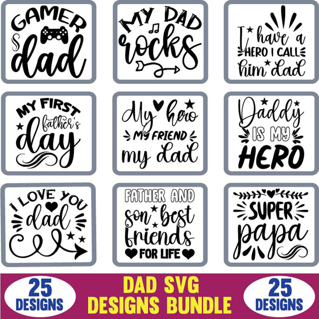 Dad SVG Designs Bundle | MasterBundles