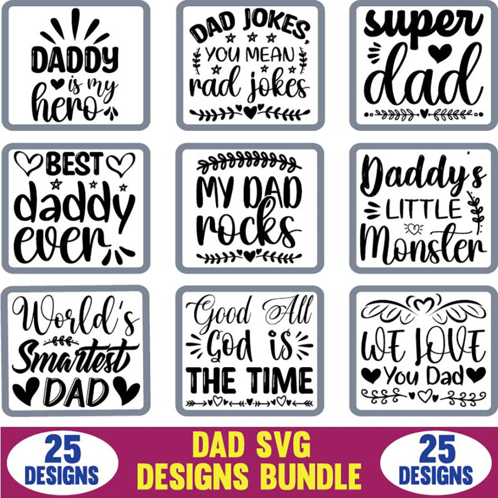 Dad SVG Designs Bundle | MasterBundles