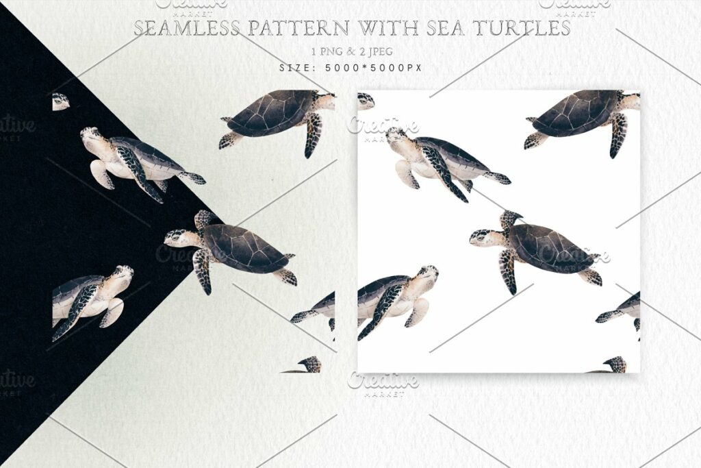 Patten With Sea Turtles – MasterBundles