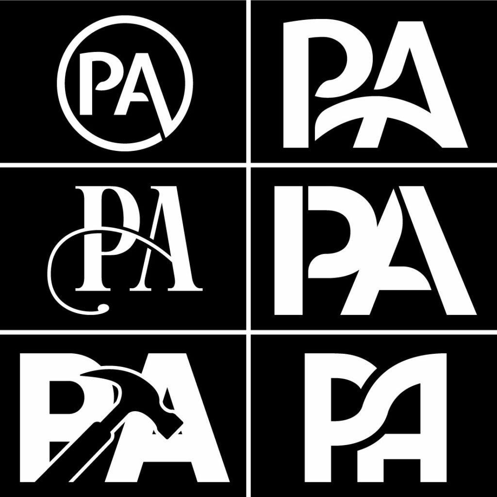 Initial Letter P A Logo Design Vector Template. Graphic Alphabet Symbol ...