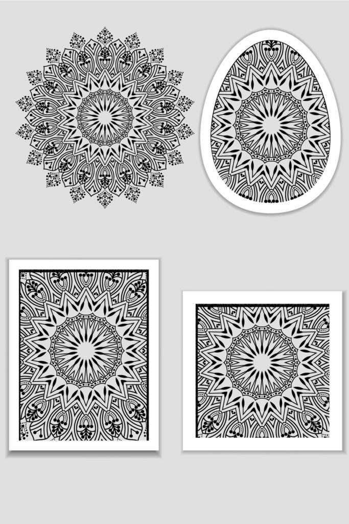 Mandala template pattern on violet fancy background for card ...