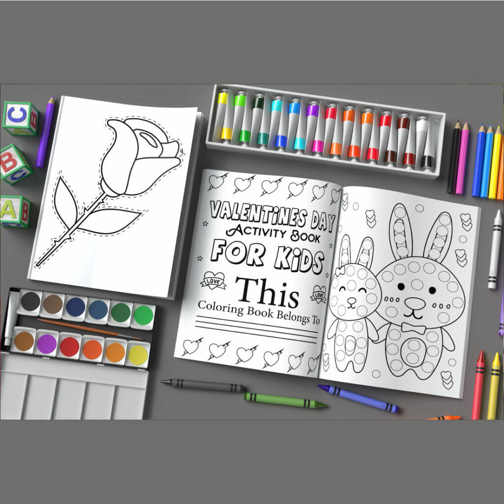Valentines-Day-Activity Coloring Page Bundle For KDP - MasterBundles