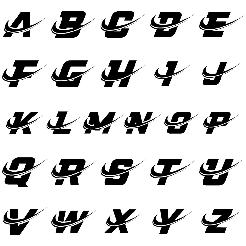 Letter with swoosh logo design template. Modern vector logotype for ...