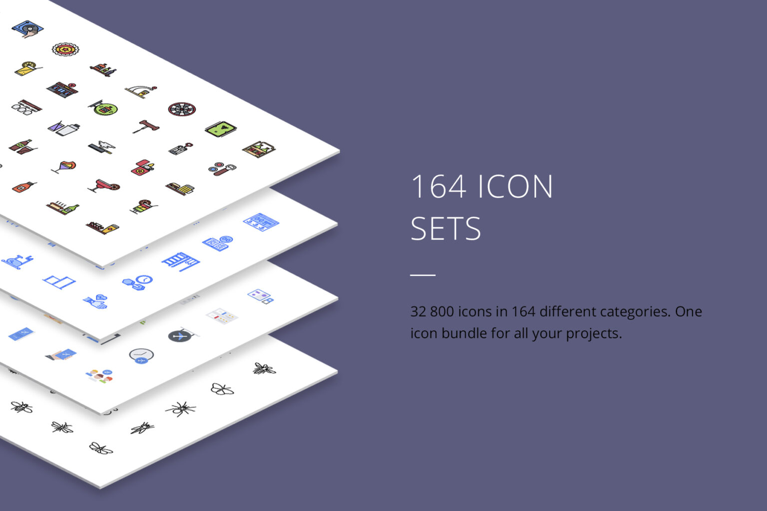 4in1 ICON SET - 32 800 icons, 4 styles - MasterBundles