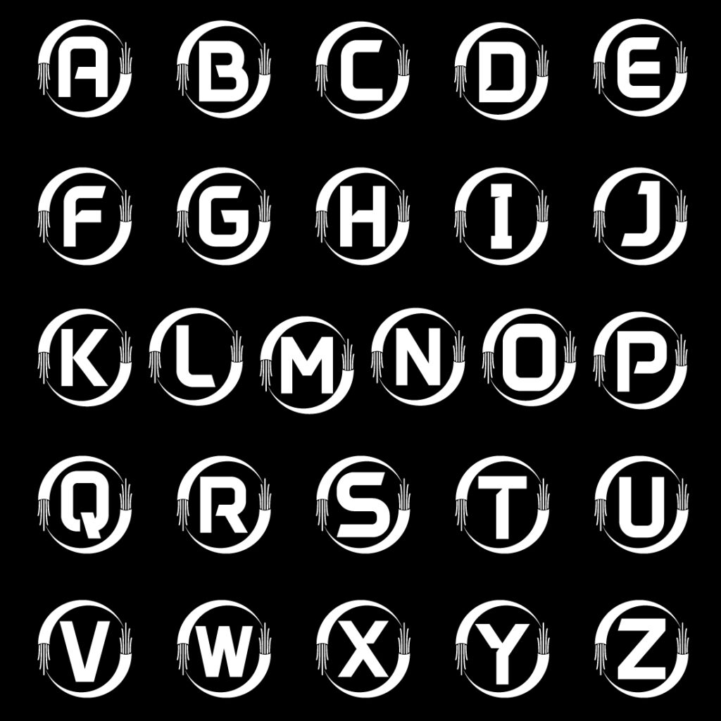 Initial A-Z Monogram Letter Alphabet with Electric Wire | MasterBundles