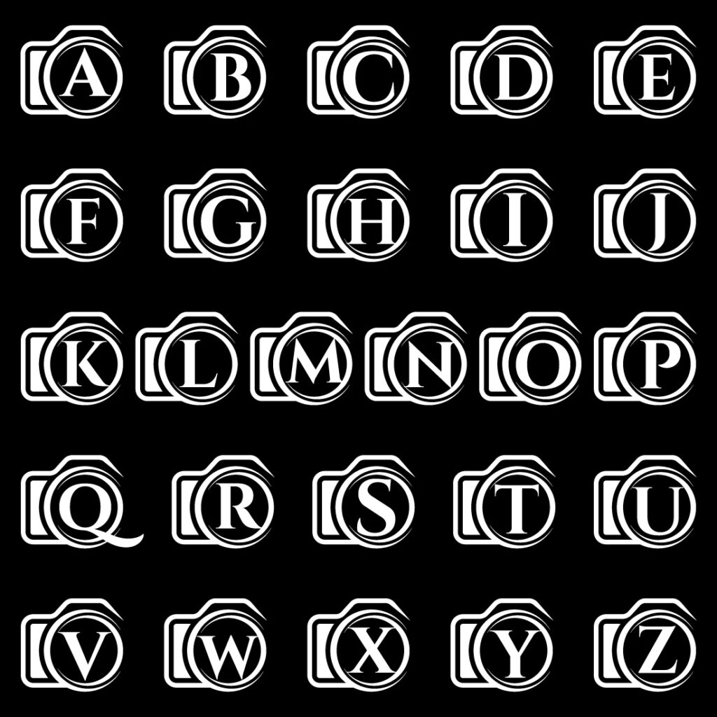 Logo Initial A- Z Monogram Letter With A Camera Icon - MasterBundles