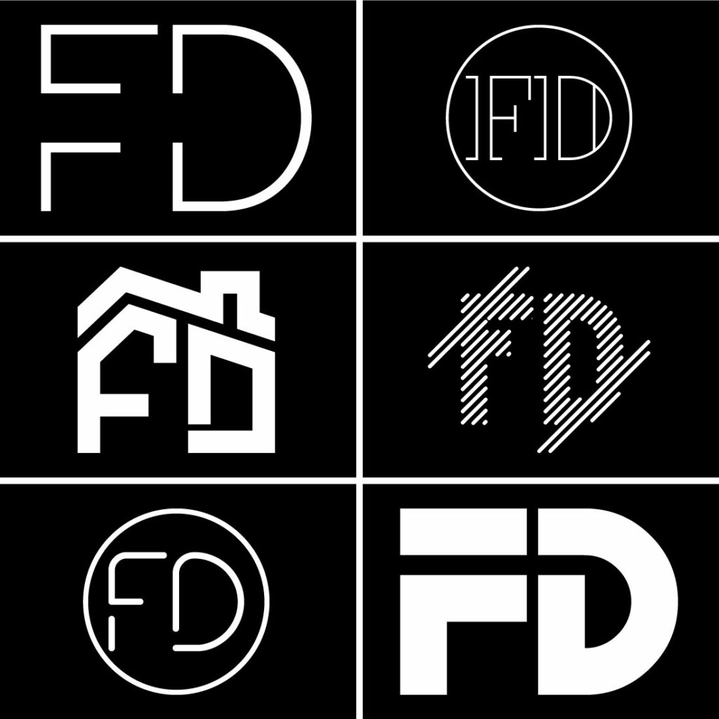 Initial Letter F D Logo Design Vector Template. Graphic Alphabet Symbol ...