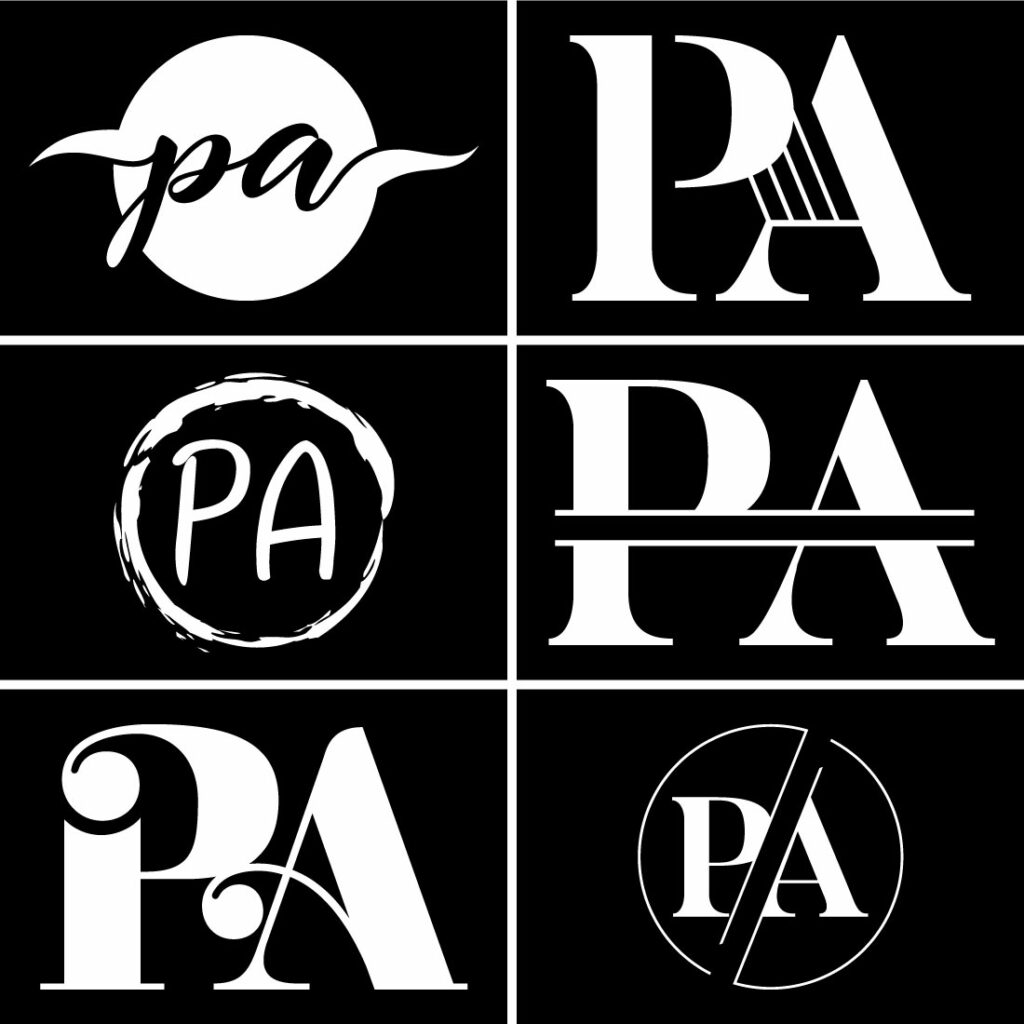 Initial Letter P A Logo Design Vector Template. Graphic Alphabet Symbol ...