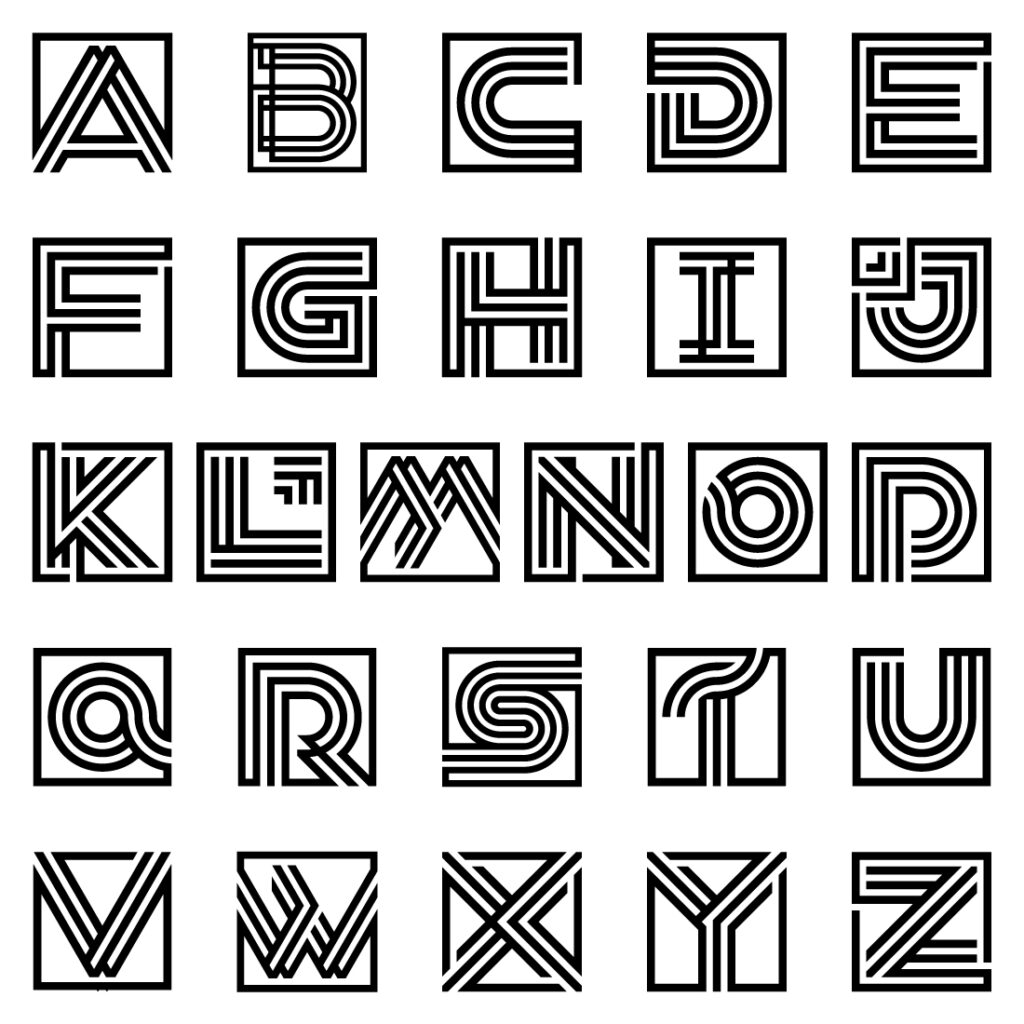 Luxury golden color line letters A-Z, Graphic Alphabet Symbol for ...