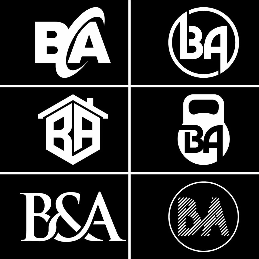 B A Initial Letter Logo design, Graphic Alphabet Symbol for Corporate ...