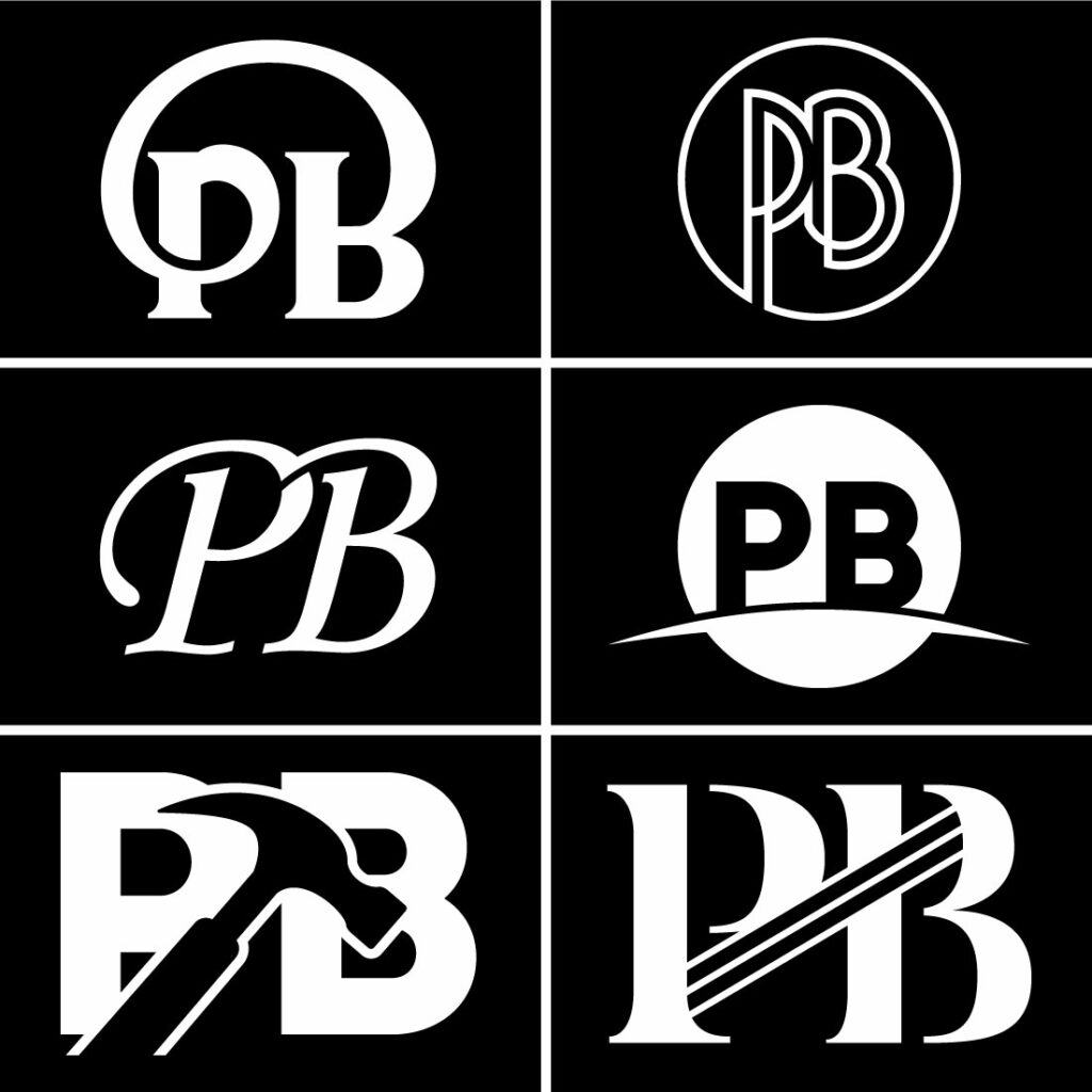 Initial Letter P B Logo Design Vector Template. Graphic Alphabet Symbol ...