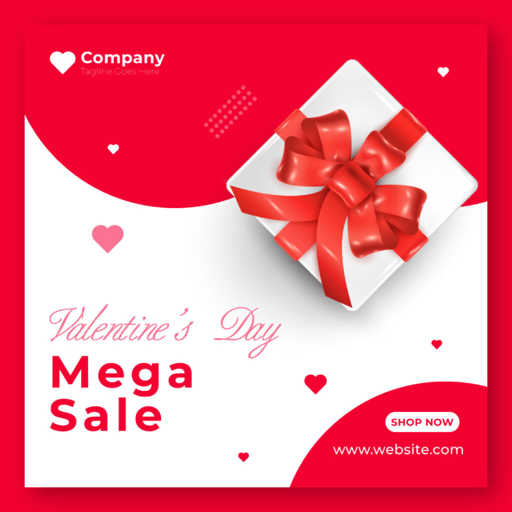 Valentines Day Social Media Post Banner Design - MasterBundles