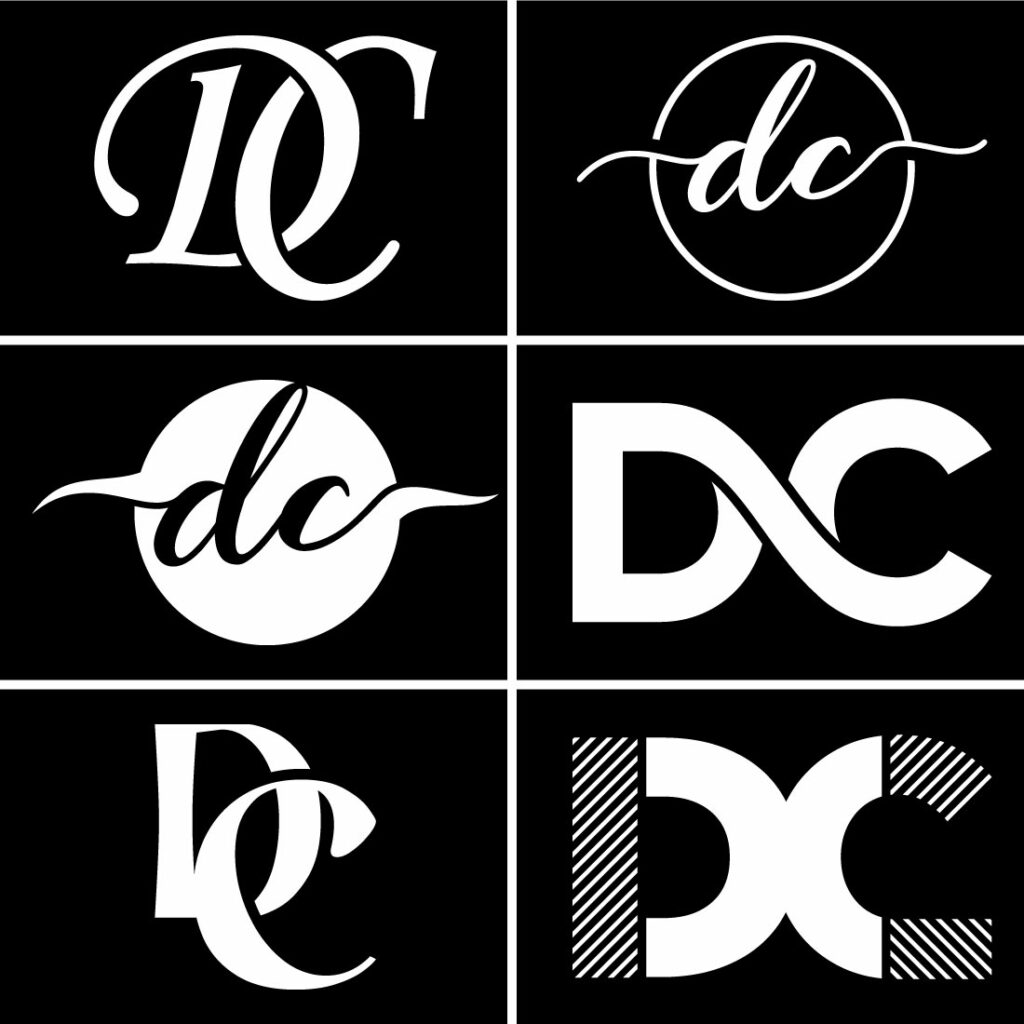 Initial Letter D C Logo Design Vector Template Graphic Alphabet Symbol For Corporate Business