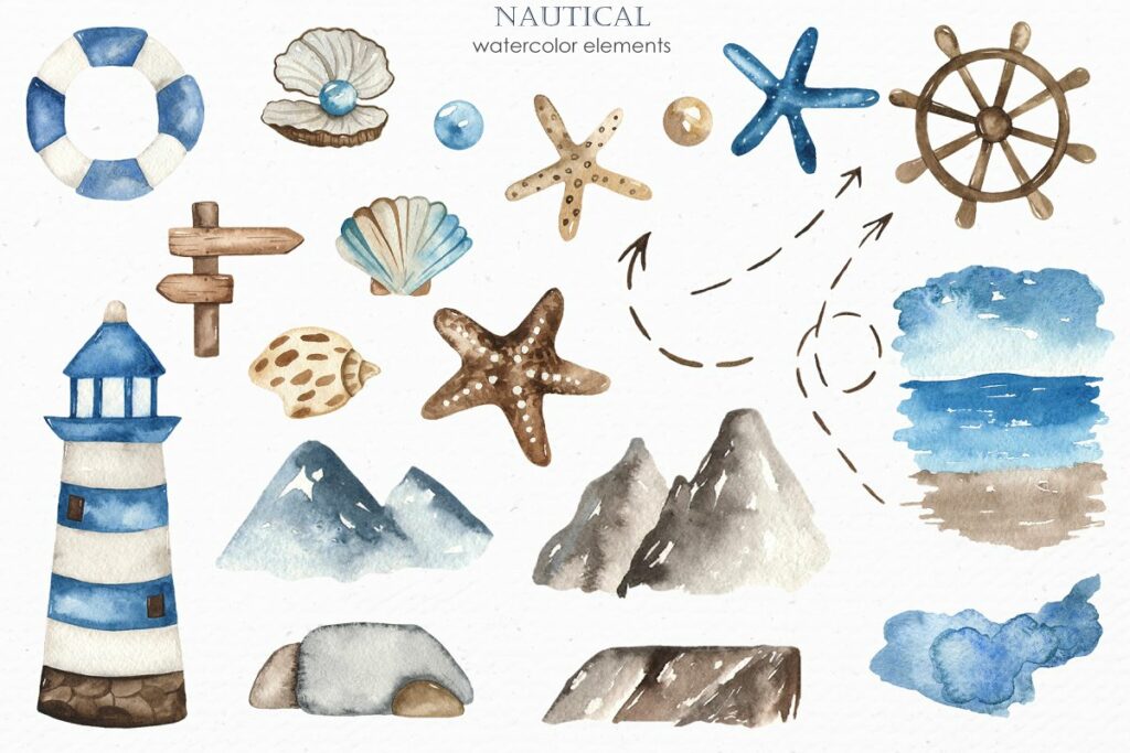 Nautical Watercolor Collection – MasterBundles