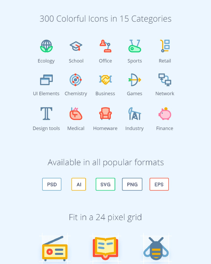 300 Colorful Icons – MasterBundles