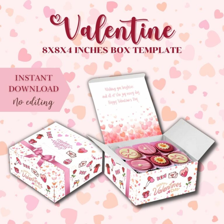 Valentine Treat Box Template - MasterBundles