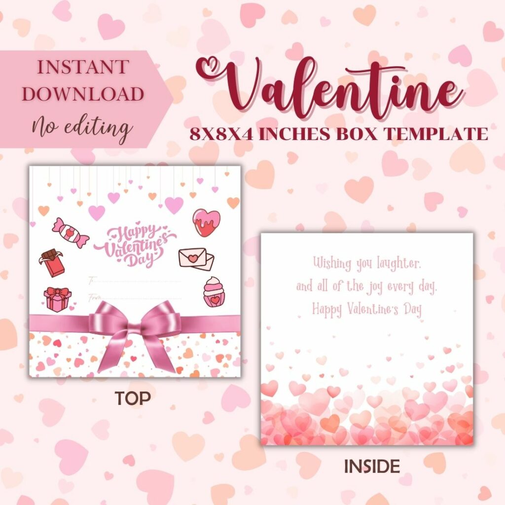 Valentine Treat Box Template - MasterBundles