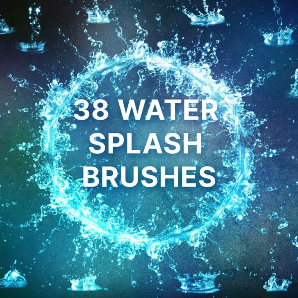 38 Water Splash Brushes – MasterBundles