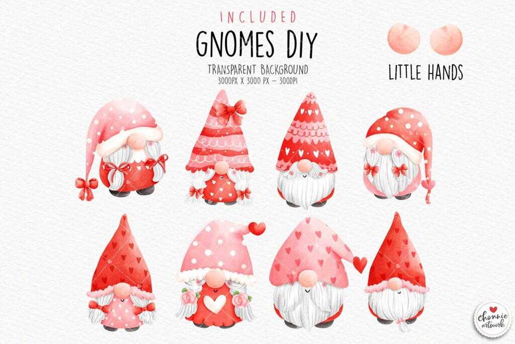 Valentines Gnome Clipart, Valentine – MasterBundles