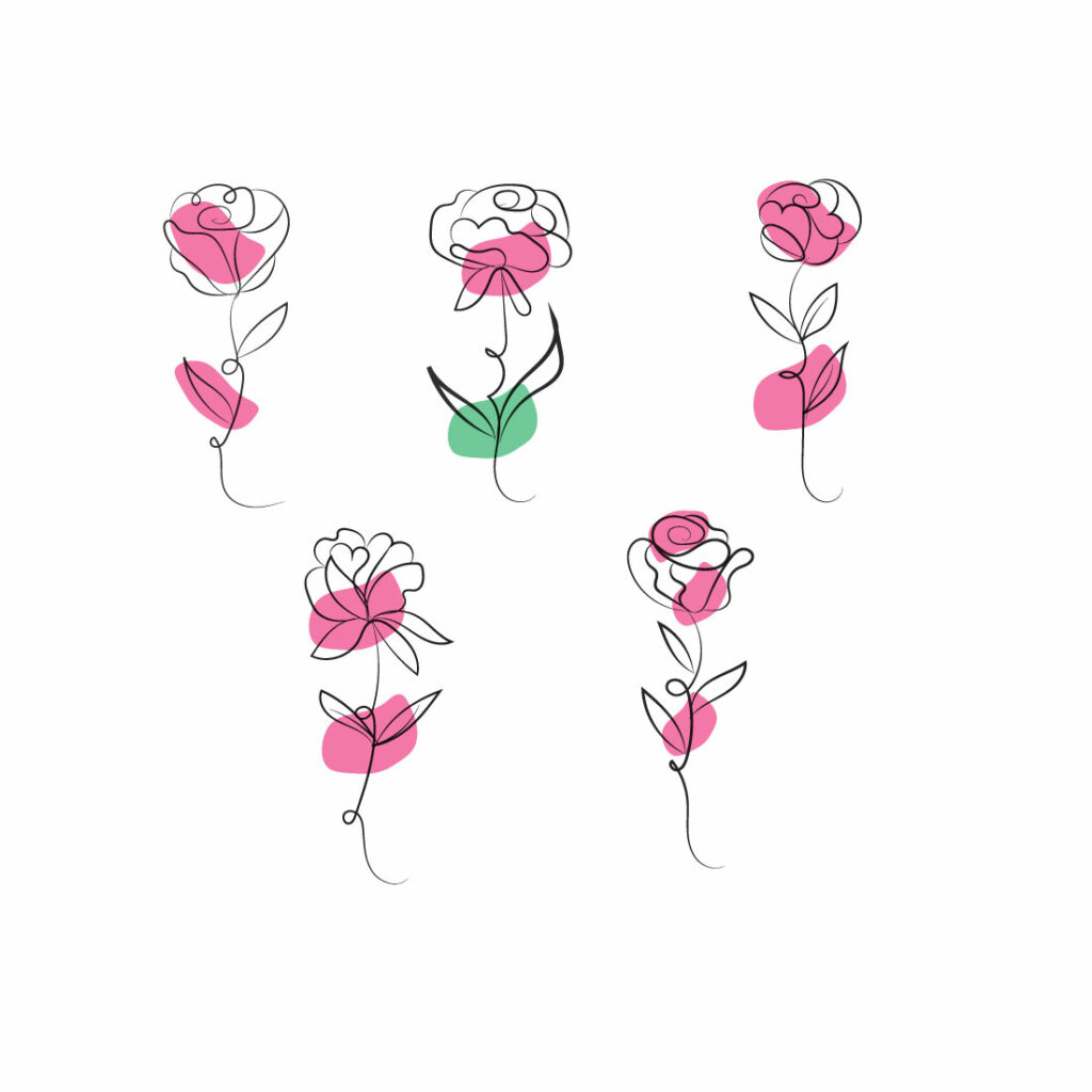 Rose line art | MasterBundles
