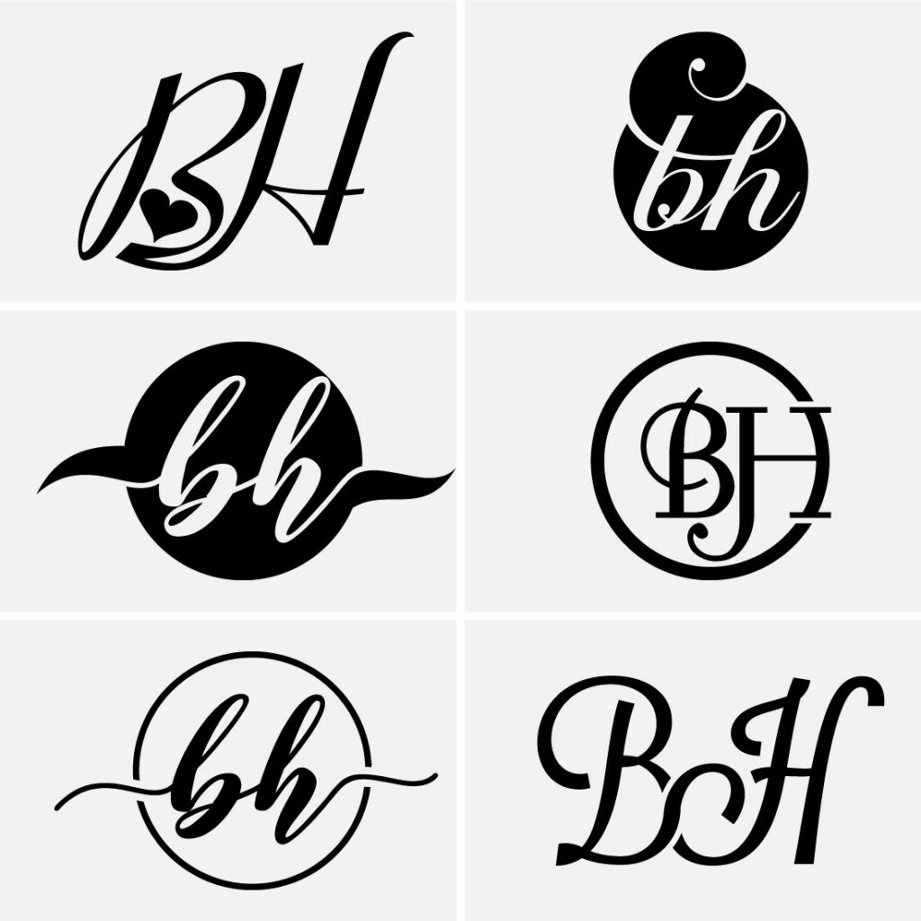 Initial Letter B H Logo Design Vector Template. Graphic Alphabet Symbol ...